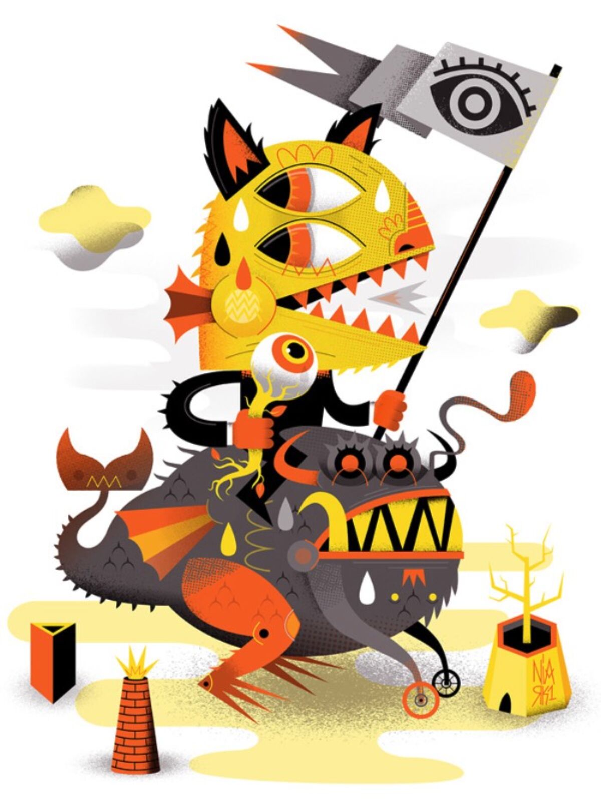 Sebastien Feraut: Monstros Ilustrados via @pristinaorg