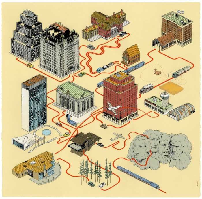 Andrew DeGraff e seus Mapas de Cinema via @pristinaorg